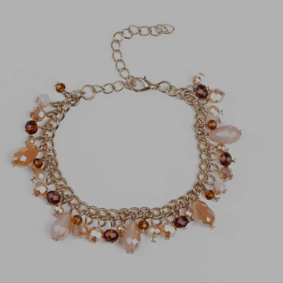 Jewelry | Dainty Brown Gold Beaded Lobster Claw Bracelet | Poshmark